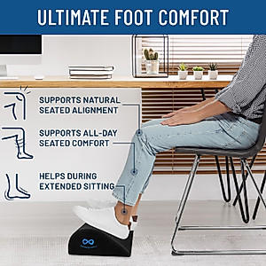 Everlasting Comfort Foot Rest for Under Desk at Work w/Premium ComfortFoam™ - Desk Foot Rest Ergonomic Design for All-Day Support, Pain Relief - Foot Stool Footrest - Home Office, Gaming Accessories