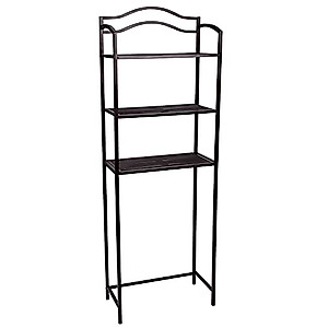 Household Essentials 3-Tier Over the Toilet Storage Shelf, Espresso Brown