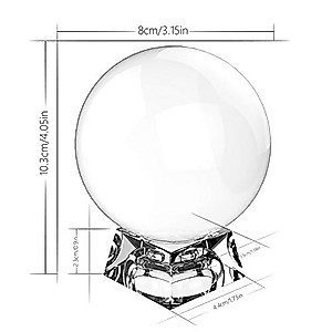 Moi Doi Crystal Ball, Crystal Clear Ball, K9 Crystal Suncatchers Ball with Stand for Photography/Meditation/Divination or Wedding/Home/Office Decoration