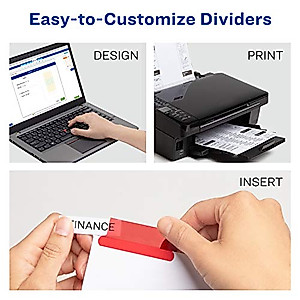 Avery Economy Showcase View Binder with 1 Inch Round Ring, White, 1 Binder (19601) & 11121 Insertable Big Tab Dividers, 5-Tab, Letter