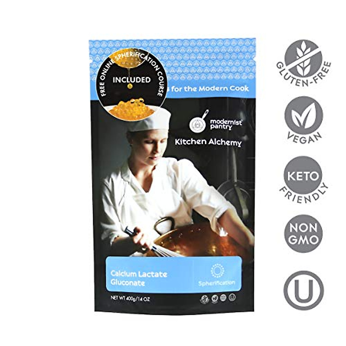 Pure Calcium Lactate Gluconate ☮ Vegan ✡ OU Kosher Certified - 400g/14oz