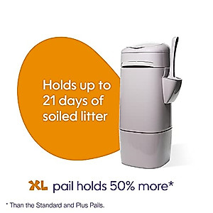Litter Genie XL Pail (Beige) | Cat Litter Box Waste Disposal System for Odor Control | Includes 1 Square Refill Bag