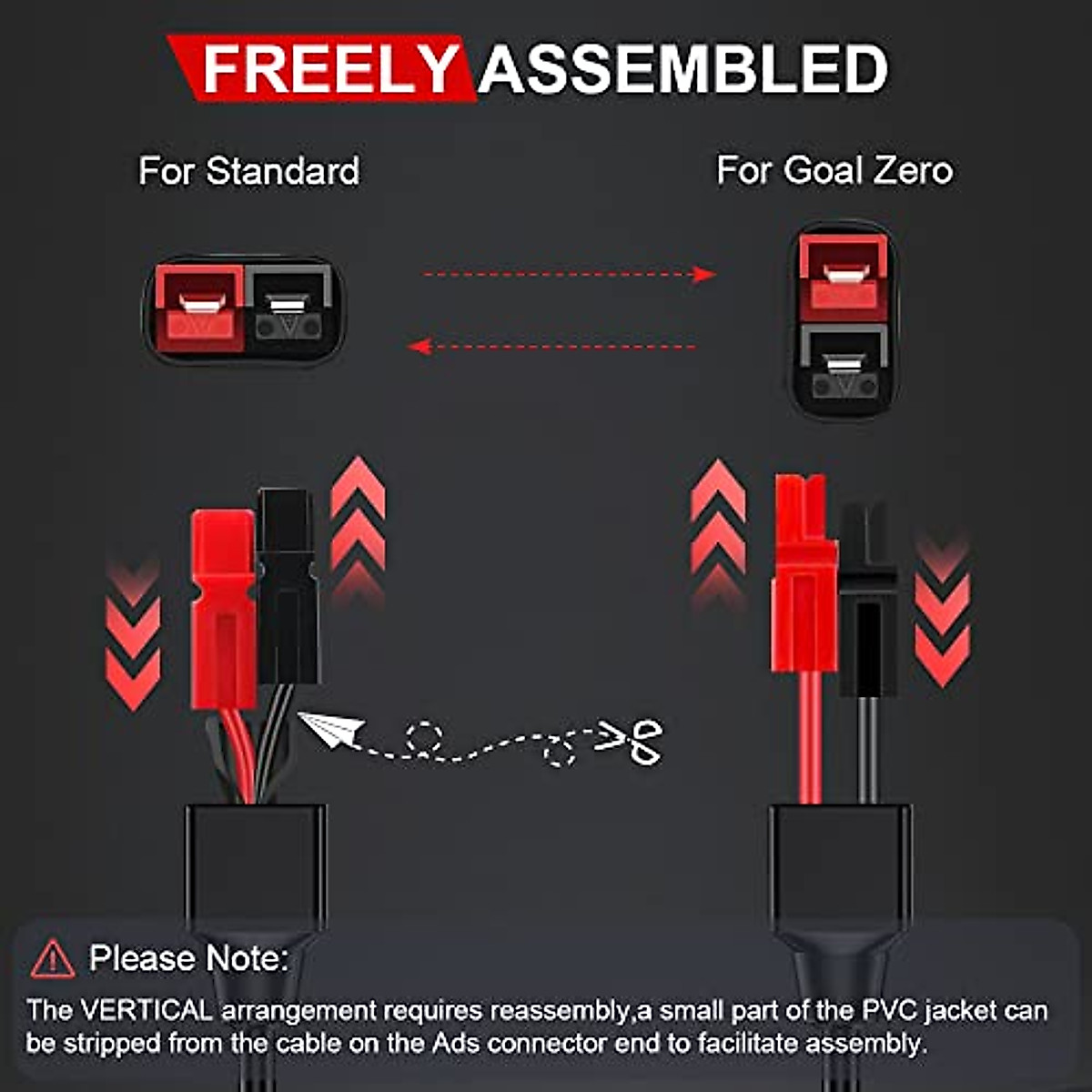 ELECTOP DC 8mm to 4X Adapter Connector Parallel Cable 14AWG Solar Charge Cable Compatible with Anderson XT60 DC 5.5mm DC 8mm Connector Port Adapter for Portable Power Station Solar Generator
