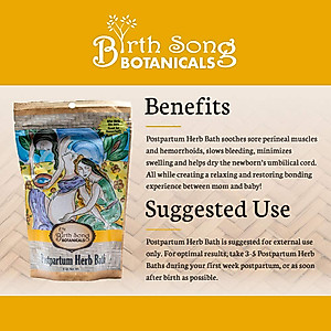Birth Song Botanicals Postpartum Herbal Sitz Bath for, Soothing Recovery, 8 oz Bag