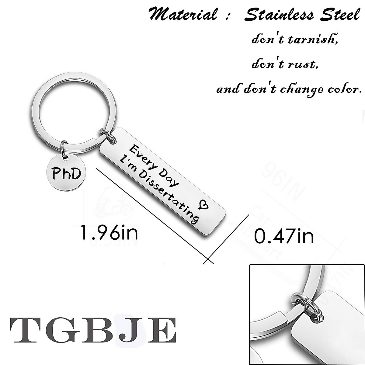 TGBJE PhD Gift PhD Student Gift Every Day I'm Dissertating Keychain Dissertation Gift Graduate Student Gift (I'm Dissertating)