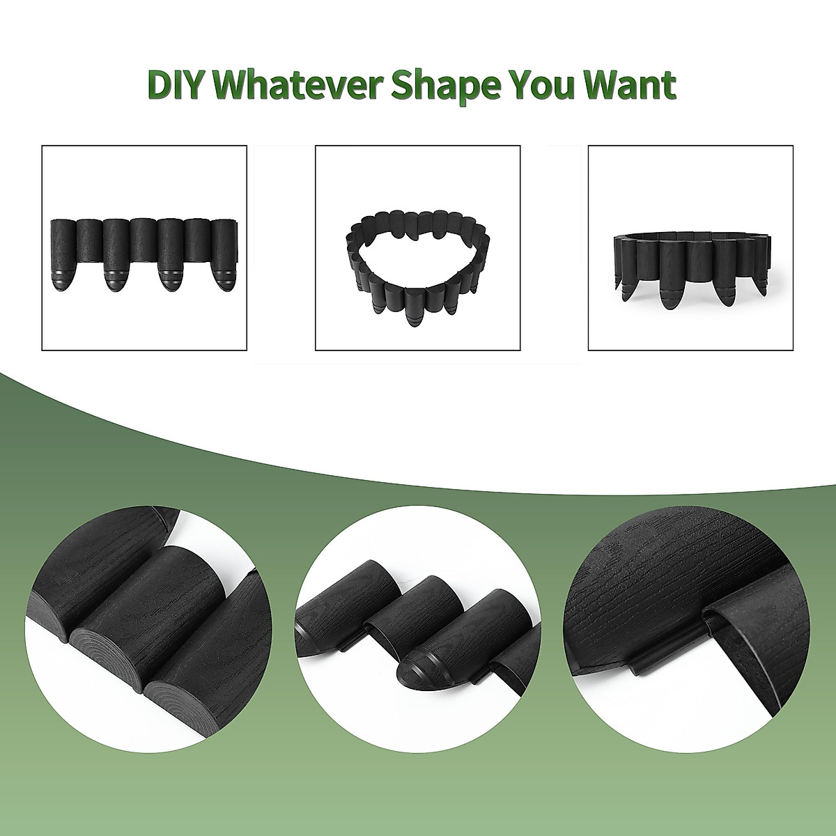 Plastic Lawn Edging Stone Look Garden Borders Flower Bed Borders Palisades, 4 PCS