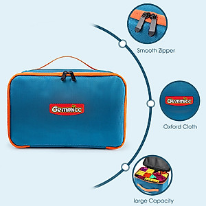 Gemmicc Toy Carry Case,Magnetic Tiles Storage Bag, Water Resistant Oxford Cloth Organizer, Box Storage Bin for Playroom, Classroom,Home Organization(Blue)