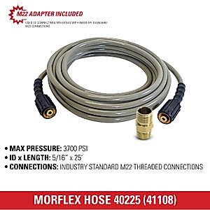 Simpson Cleaning 40225 Morflex Series 3700 PSI Pressure Washer Hose, Cold Water Use, 5/16 Inch Inner Diameter, 25 Feet, Natural