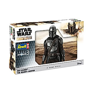 Revell 06784 Star Wars: The Mandalorian Din Djarin™ - The Bounty Hunter 1:9 Scale Unbuilt/Unpainted Plastic Model Kit with Diorama Base