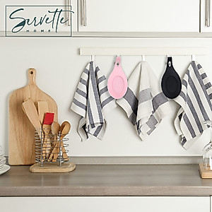 Silicone Spoon Rest for Kitchen Spoon Holder - Black