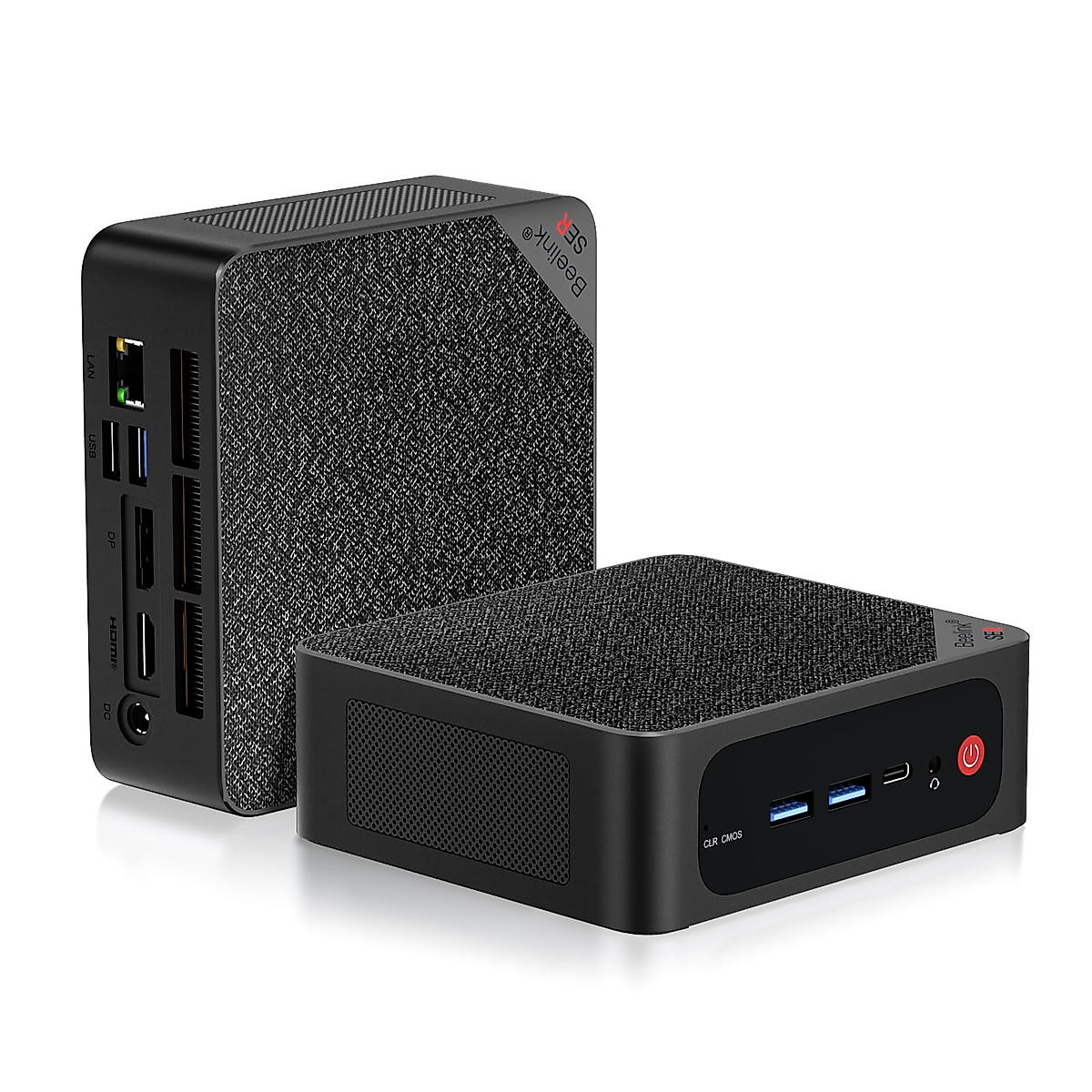 Beelink SER5 MAX Mini PC, AMD Ryzen 7 5800H (8C/16T, up to 4.4GHz), 16GB RAM 500GB PCle3.0 SSD, Mini Gaming Computer Support 4K Triple Display/WiFi6/BT5.2/USB3.2/DP+HDMI/Type-C