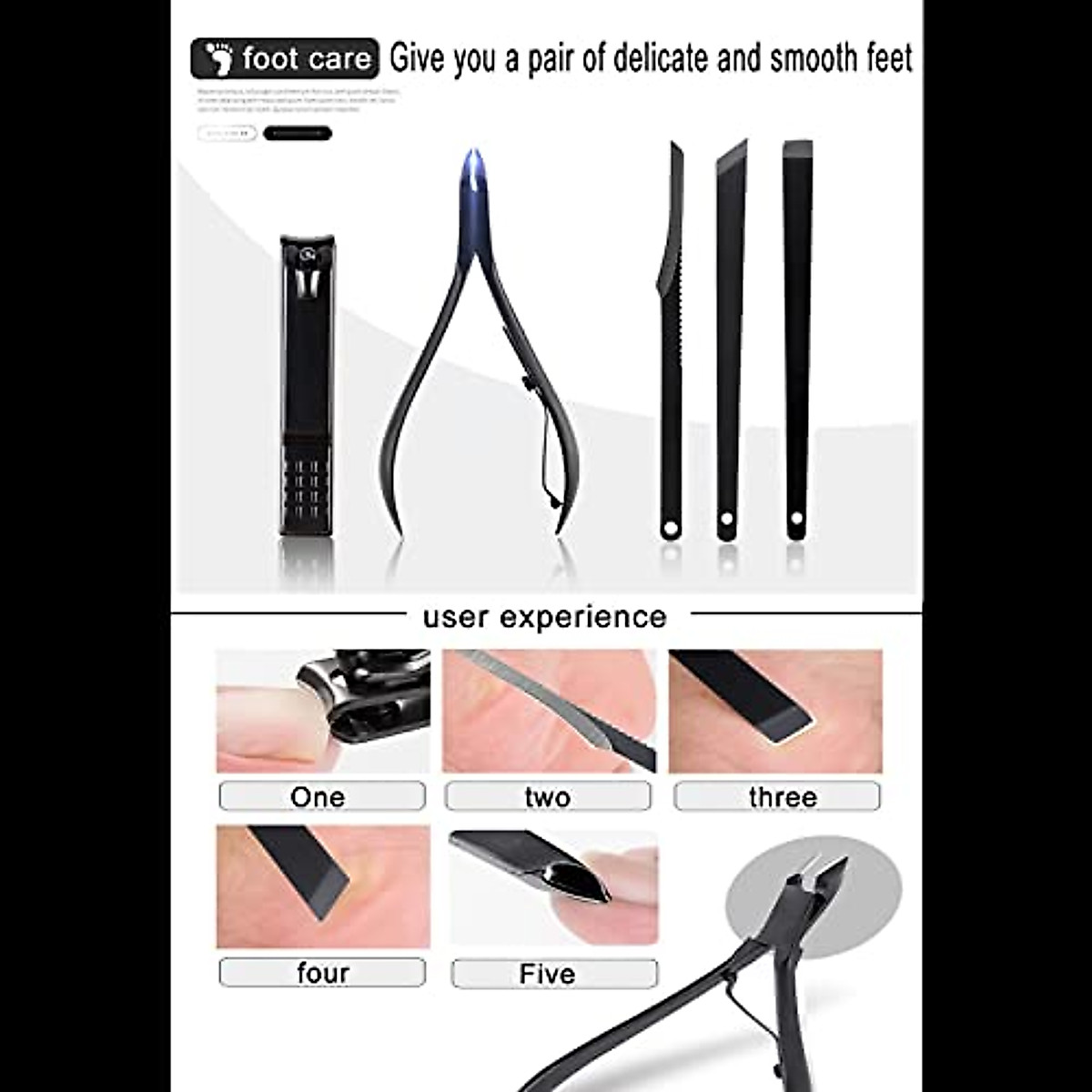 Nail Clippers Sets，20 in 1 High Precisio Stainless Steel Nail Cutter pedicure kit， nail clippers for men ，manicure set，fingernail clipper， and Beauty Tool Portable Set (Set of 7 pieces)