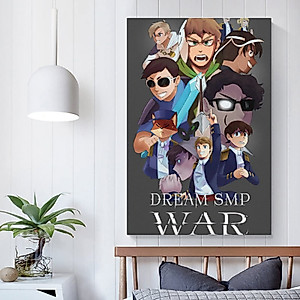 BLUDUG SMP Dreamwastaken Tommyinnit George Tubbo Dream Team Sapnap Canvas Painting Posters And Prints Wall Art Pictures for Living Room Bedroom Decor 12x18inch(30x45cm)