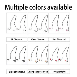 AUCELI 2PCS Bling Car Headrest Hooks, Rhinestones Car Back Seat Headrest Organizer, Diamond Auto Backseat Hanger Storage Holder for Bag Purse Clothes Grocery, Universal for SUV Truck (Pink)