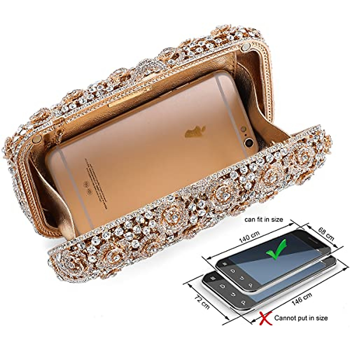 MOSSMON Crystal Clutch Women Luxury Rhinestone Evening Bag