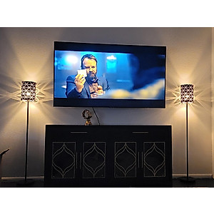 Yomony Phoebe Floor Lamp - Planet Series - Geometric Shade Black Standing Lamp