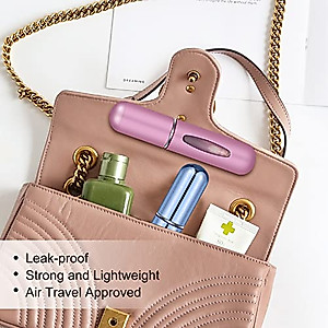 MDDRUIQI Perfume Travel Refillable Portable Perfume Atomizer Bottle 5ML Mini Refillable Perfume Spray Bottles Atomizer 5 Pack Travel Perfume Bottle for Outdoor and Traveling