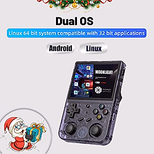 RG353V Retro Handheld Game with Dual OS Android 11 and Linux,RG353V with 64G TF Card Pre-Installed 4452 Games Supports 5G WiFi 4.2 Bluetooth Online Fighting,Streaming and HDMI