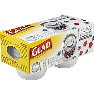 GladWare Home Mini Round Food Storage Containers, Small Food Containers Hold 4 Ounces of Food, 8 Count Set | With Glad Lock Tight Seal, BPA Free Containers and Lids