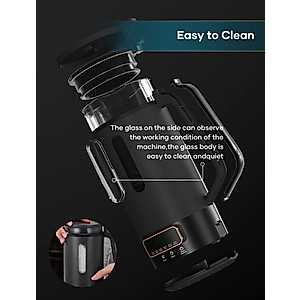 INTASTING Automatic Nut Milk Maker, Glass Inner, Homemade Almond, Oats, Etc Grain, Soy Milk Machine with 6 Preset, Keep Warm, Delay, Boil Water, Blende, Self-Clean, Boil-Dry Protection, Easy Clean