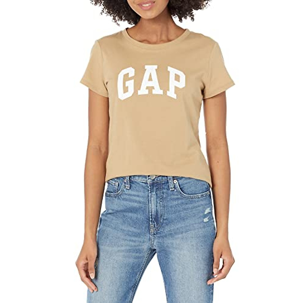 GAP Women's 2-Pack Classic Logo Tee T-Shirt, Mojave, Small