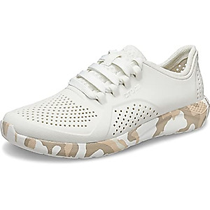Crocs Women's Literide Pacer Lace-Up Sneakers, Camo/Almost Whi, 7 Women