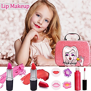 Washable Kids Makeup Girl Toys - Real Kids Makeup Kit for Girls Make Up Set for Child Toddler Children Princess Christmas Birthday Gifts Present for 4 5 6 7 8 9 10 Year Old Girls Gift