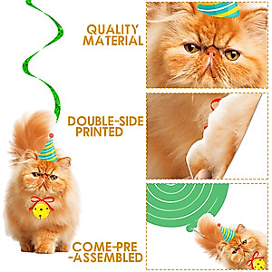 20Pcs Persian Cat Hanging Swirls Cat Themed Birthday Party Decorations Kitten Birthday Foil Ceiling Swirls Persian Cat Party Streamers for Pet Cat Baby Shower Supplies
