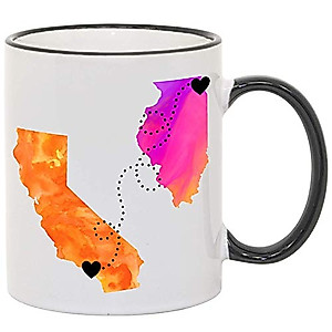Best Friends Quote Personalized Long Distance Coffee Mug, States and Countries, Friendship Gift, 11oz or 15oz