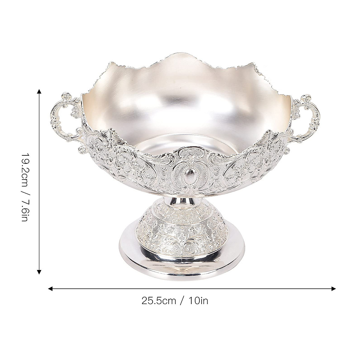 yaogohua European Fruit Plate Tray Trinket Dish Snack Tray Zinc Alloy Bowl Ornaments with Retro Design for Candy Storage Food Serving Tray Apply to Kitchen/Dining Room/Outdoors Party Table Decoration