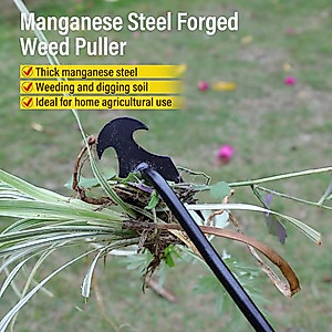 Weed Puller Tool,Portable Garden Weeder Tool,2024 New Manganese Steel Weeding Tools,For Hand Weeder Puller for Vegetable Gardening Backyard Farm Planting & Uprooting Weeding Tool (Rubber Handle)