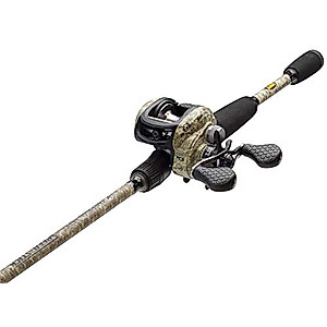 Lew's Fishing AHC1SHL610MH American Hero Camo Speed Spool Baitcasting Combo, Black, 120/12 - 31" LH 1pc. Camo
