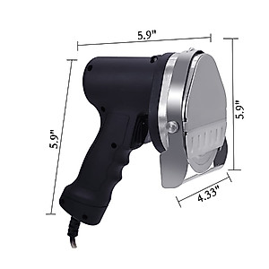 RISMANOR Electric Kebab Knife 80W Commercial Shawarma Turkish Knife Slicer Gyro Cutter 2800 RPM with 2 Blades Adjustable Thickness 0-8mm