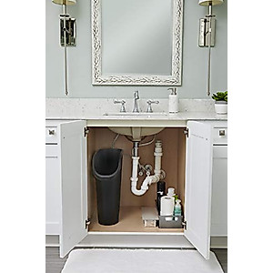 Rubbermaid Undercounter Small Trash Can, 2 Pack Blue and Black for Recycling/Waste, 6.4-Gallon, Fits under Sink/Desk/Cabinet for use in Kitchen/Bathroom/Office