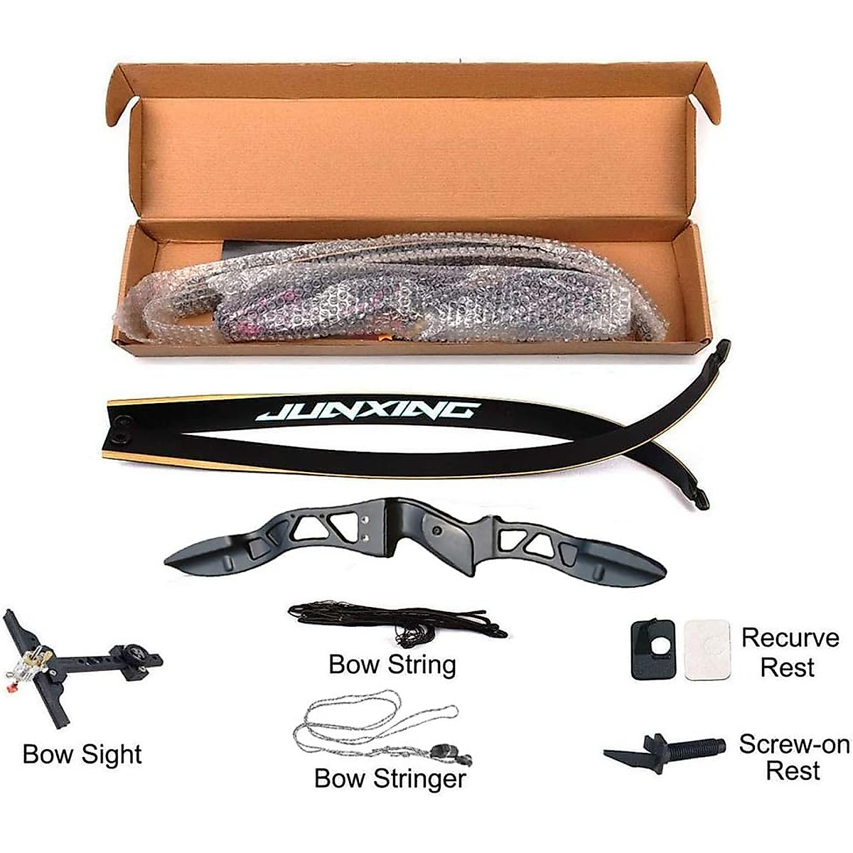 ZSHJGJR 66 Inch Archery Takedown Recurve Bow Athletic Competition Bow 22-38lbs Right Hand for Professional Practice Shooting with 6 Pieces Carbon Arrows (24lbs, Red)