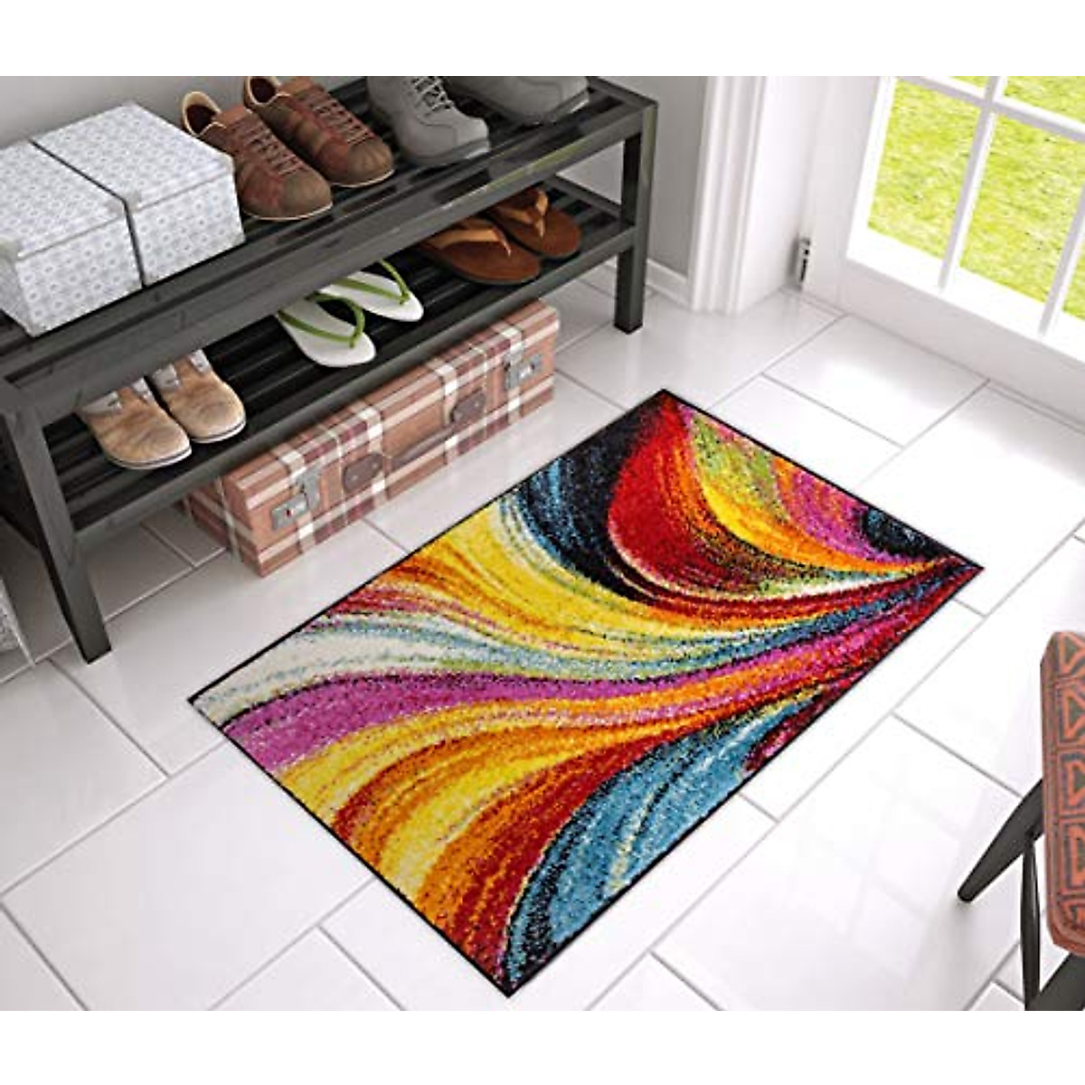Well Woven Viva Pleasure Modern Abstract Multi Bright Accent Rug 2' x 3' Mat