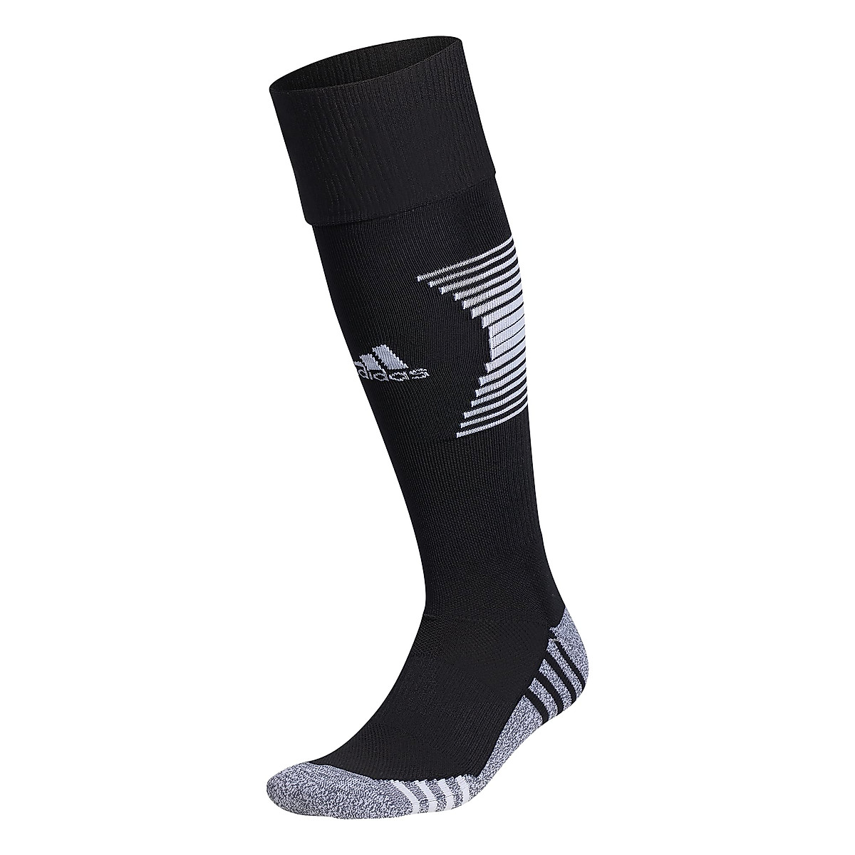 adidas Team Speed 3 Soccer Socks (1 Pair), Black/White, Large