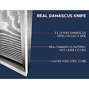 ASETY Men Gifts, Damacus Chef Knife, Gifts for Dad, Birthday Gift from Daughter Son Kids, Full Tang G10 Handle, Christmas, Thanksgiving Best Dad Ever Father Gifts