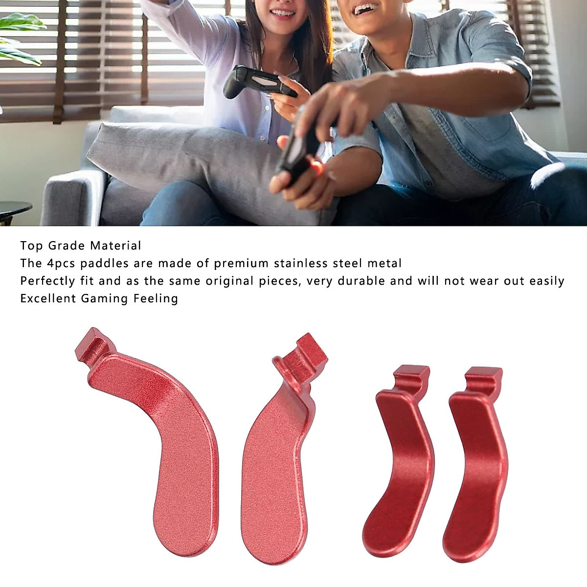 4pcs Controller Paddles for One Elite Series 2, Replacement Controller Parts, Stainless Steel, Convenient to Use.