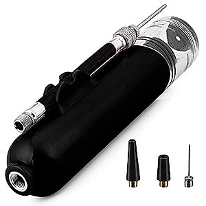 Small Dual Action Ball Pump，Hand Air Pump for Inflatable Balls，Perfect for Basketball, Volleyball, Soccer and Football | Comes with 1Additional Inflating Needles and Two Inflatable nozzles (Black)