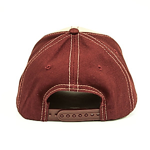 Tee Luv Dr Pepper Logo Baseball Hat (Maroon and Beige)