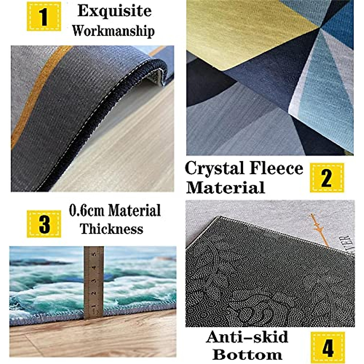 Peacock Area Rug, Beautiful and Fantastic Golden Peacock Carpet, Suitable for Modern Style Living Room Decorative Carpet, Suitable for Living Room Bedroom Kitchen Dining Room Non-Slip Washable 6x8ft