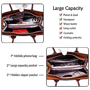 UONIFANS Purses and Handbags for Women Fashion Crocodile Pattern Top Handle Satchel Shoulder Tote Bags Ladies PU Leather Crossbody Bag (Brown)