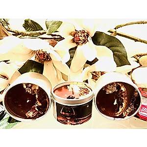 Crystals and Herb Soy Candles|Aromatherapy Candles|Reiki Crystals|Energy Candles|Strong Masculine Scent|Candle Gift Set For Him|Scented Soy