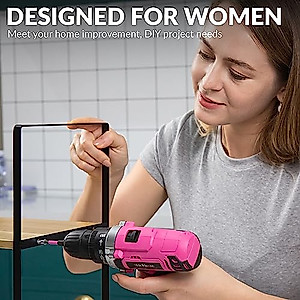 ThinkLearn Pink Hex Head Allen Wrench Drill Bit Set 20pcs (Metric&SAE), 1/4” Hex-Shank S2 Steel Hex Bits Set with Quick-Change Adapter, Perfect for Home DIY-Gift for Women, Magnetic Tips