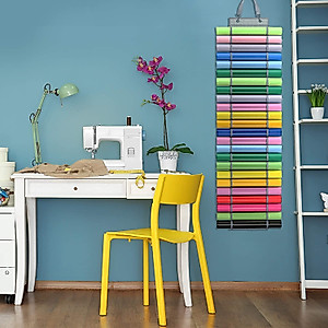 CareforYou Vinyl Roll Holder, Vinyl Storage Organizer with 48 Roll Compartments for Large Vinyl Rolls,Door/Closet Hanging/Wall Mounting Vinyl Holder,Space Saving Organization for Craft Room