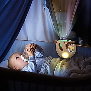 Project Nursery Sleepy Sloth Sound Soothing Crib Projector – 8 Soothing Sounds, Multicolor Ceiling Projection, Sleep Timer, Nightlight, Attaches to Crib, Portable - for Babies, Toddlers and Kids