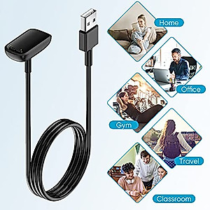 [2-Pack] Charger Cable for Fitbit Luxe/Charge 5, for Fitbit Luxe/Charge 5 Fitness Tracker, Replacement Charging Cable Cord Accessory for for Fitbit Luxe and Charge 5 (3.3 ft/1.6 ft)