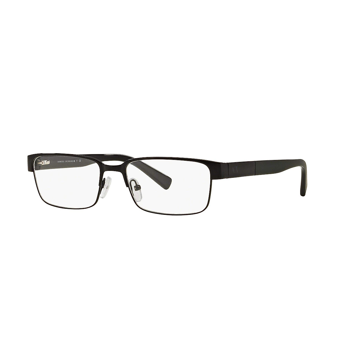 A|X ARMANI EXCHANGE Men's AX1017 Rectangular Prescription Eyeglass Frames, Black/Demo Lens, 56 mm