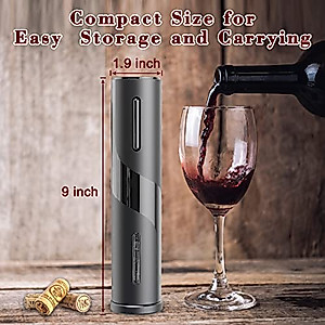 Rechargeable Electric Wine Bottle Openers Electric Wine Opener, Wine Gift Automatic Wine Opener with Foil Cutter, Black…